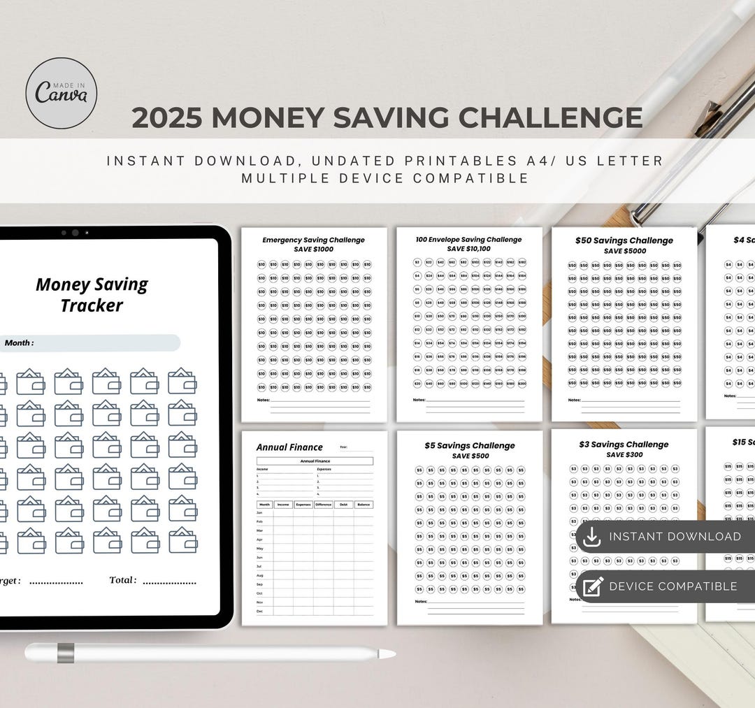 Printable Money Saving Challenge | Savings Tracker | Budgeting ...