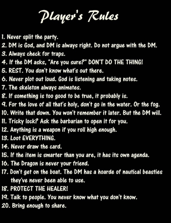 D&D Player's Rules | Etsy Canada