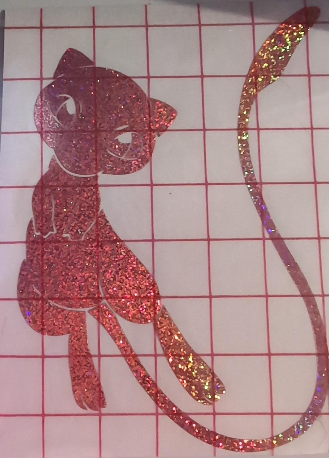 Holographic Glitter Mew Vinyl Decal – Pokémon Sticker | Cute Kawaii Car ...