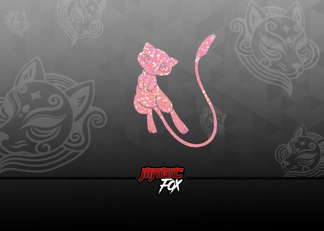 Holographic Glitter Mew Vinyl Decal – Pokémon Sticker | Cute Kawaii Car ...