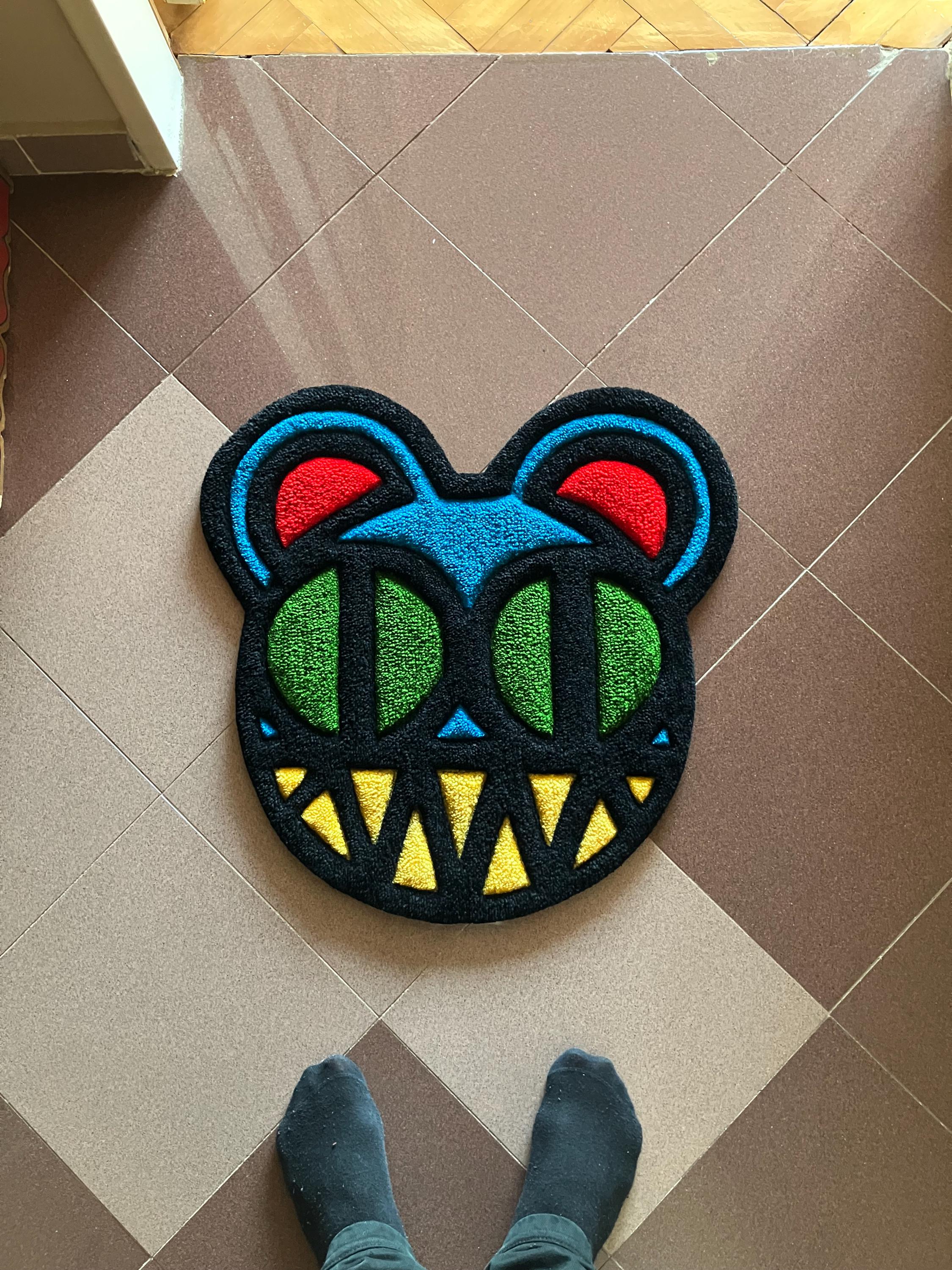 Radiohead Modified Bear Tufted Rug - Custom Tufted Rug, Handmade Rug ...