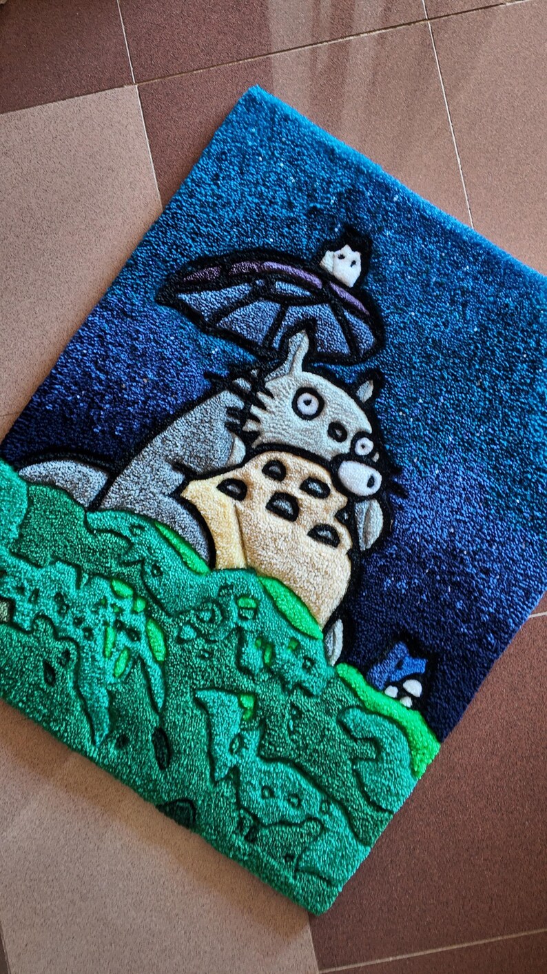 Handmade Totoro Tufted Rug: Anime Studio Ghibli Decor - Etsy