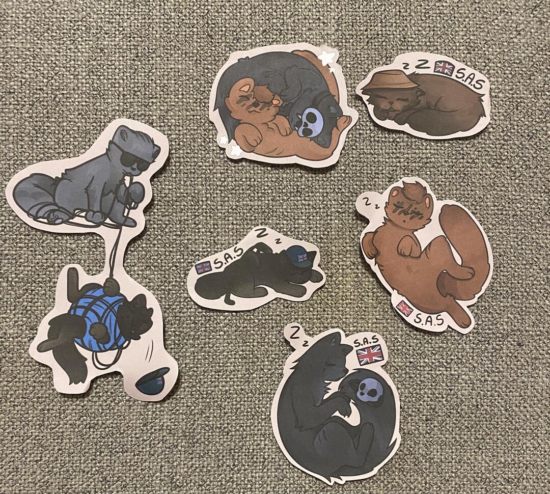 Call of Duty Task Force 141 Cat Stickers Ghost, Soap, Price, Gaz ...