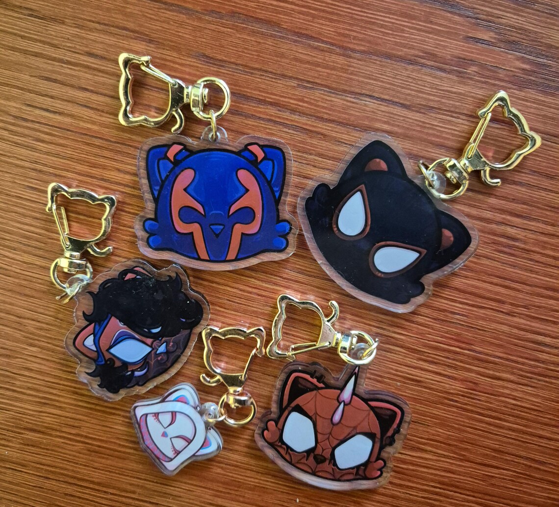 Spiderverse Cat Keychain Miles Morales / Miguel O'hara / Pavitr ...