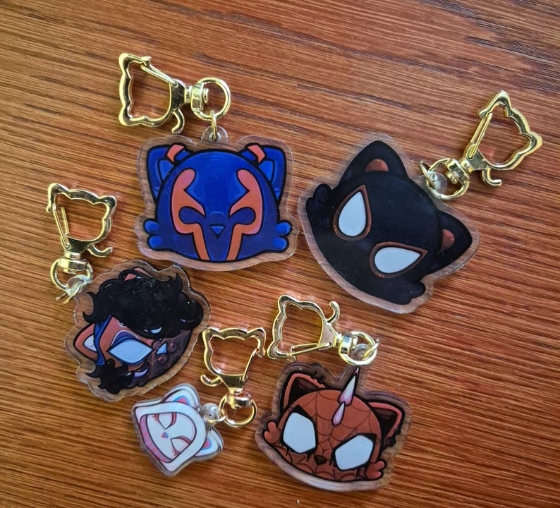 Spiderverse Cat Keychain Miles Morales / Miguel O'hara / Pavitr ...