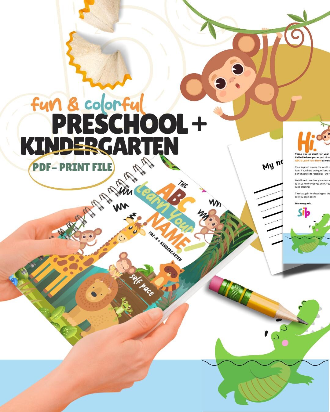 ABC & Learn Your Name! 26-page Printable PDF for Pre-k X Kindergarten ...