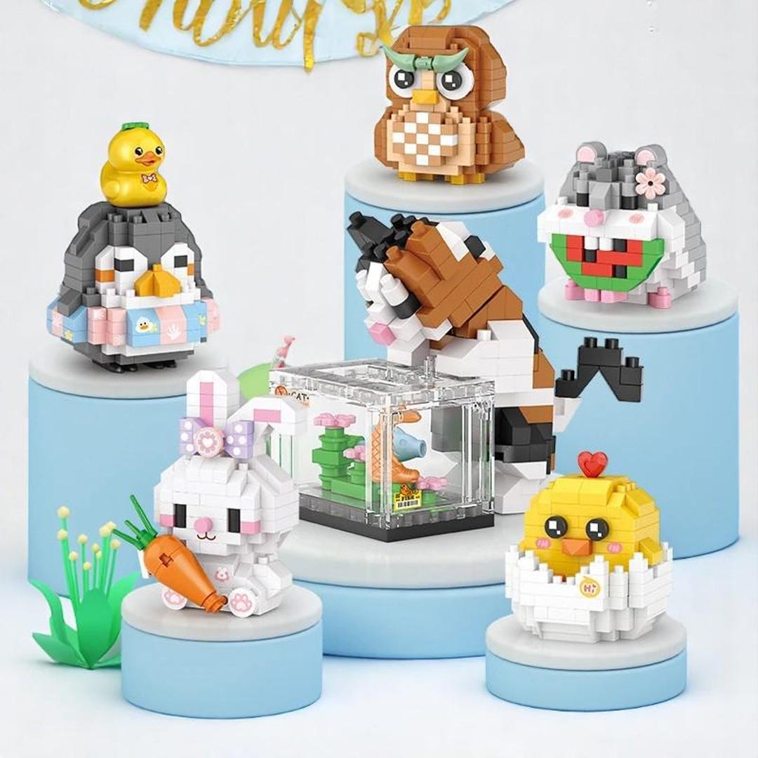 Mini Animal Model Set – DIY Bunny, Puppy & Cat Building Toy for Kids ...