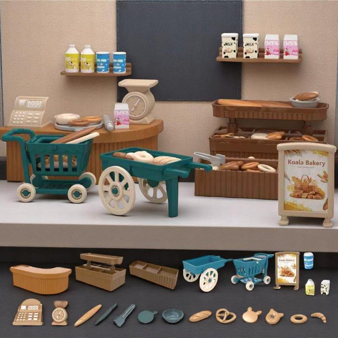 Mini Supermarket Shopping Toy Set – Dollhouse Furniture Accessories for ...