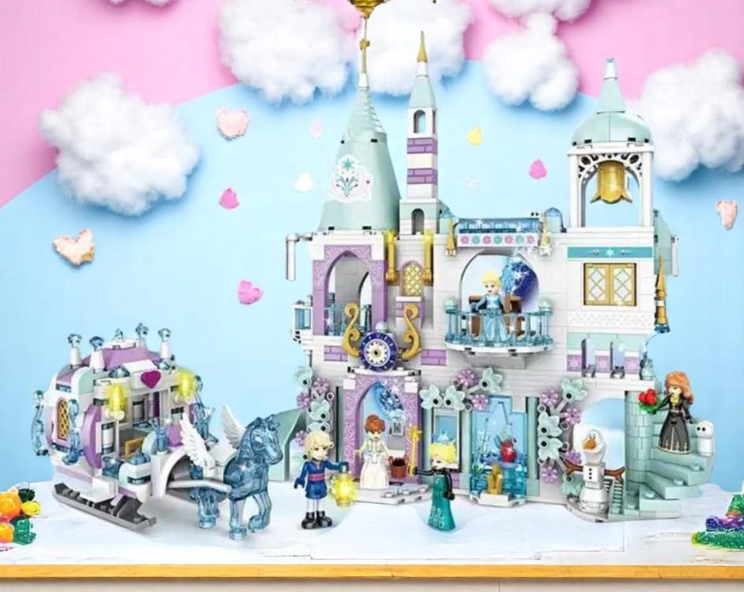 Princess Ice Castle Building Block Set – Snow Playground & Horse ...