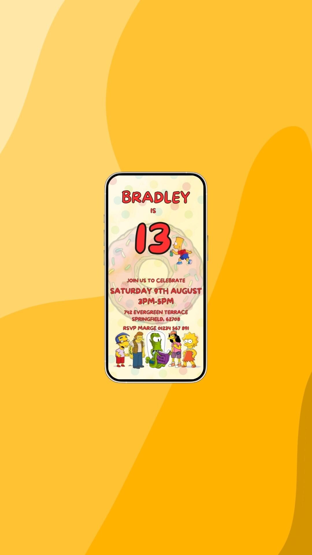 The Simpsons Birthday Digital Invitation - Etsy