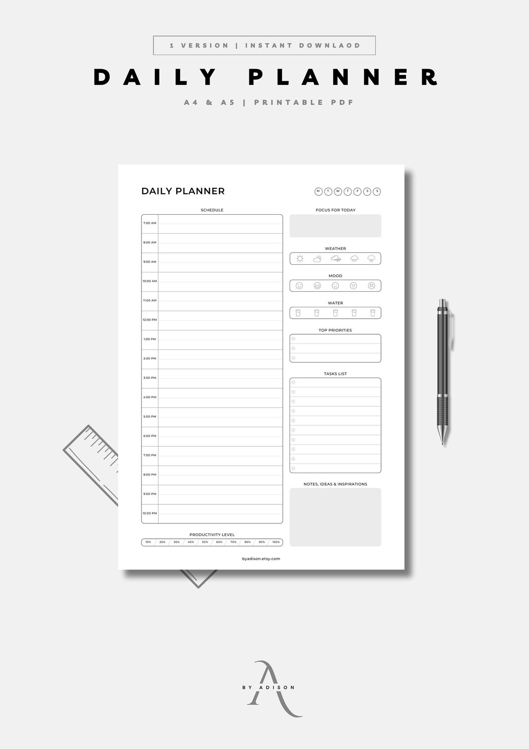 Daily Planner - Etsy