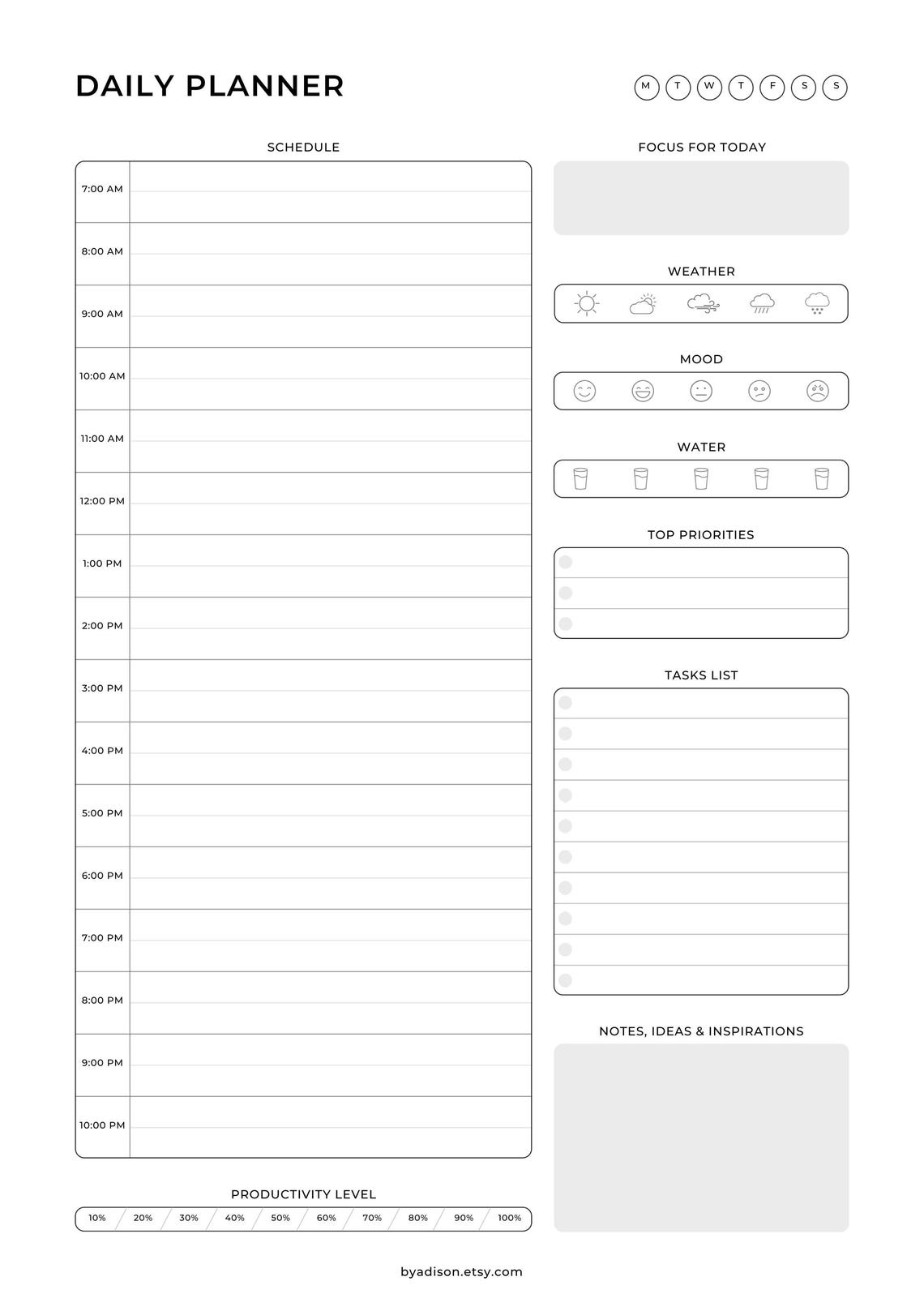 Daily Planner - Etsy
