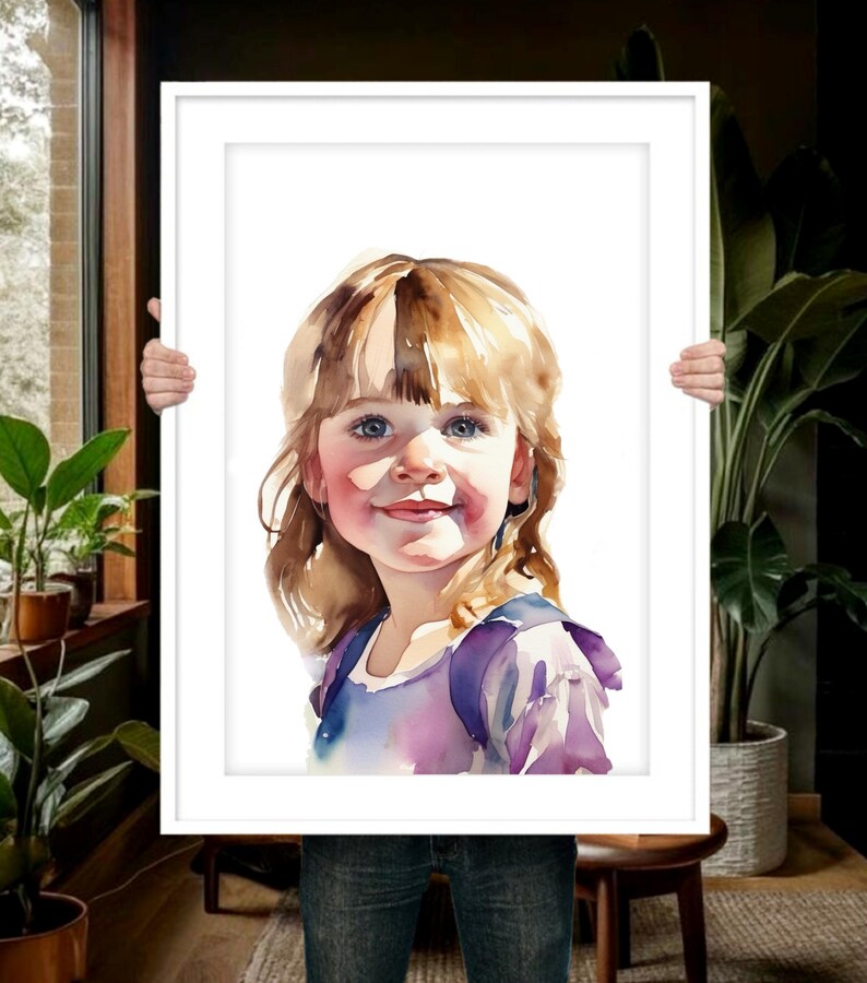 Custom People Portrait Human Portrait Painting Gift for Daughter Baby ...