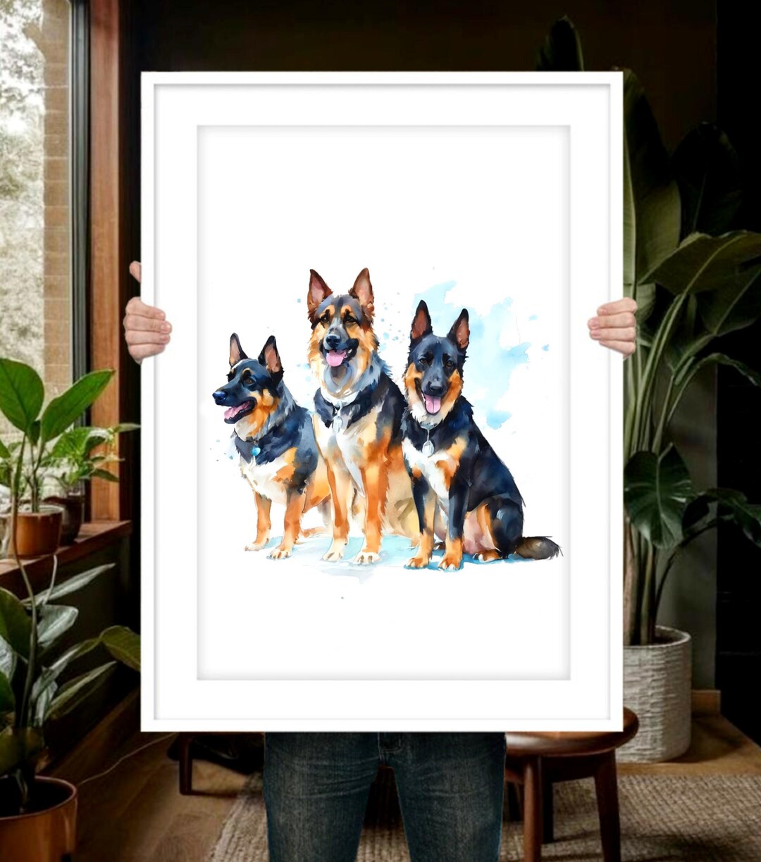 Multi Dog Portrait Watercolor Multi Pet Painting Multi Pet Portrait ...
