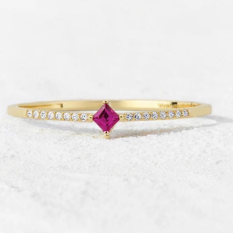 Lab Ruby Ring Princess - Etsy
