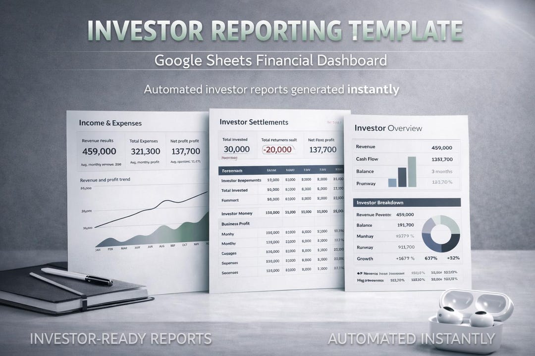 Investor Reporting Template | Google Sheets Financial Dashboard ...
