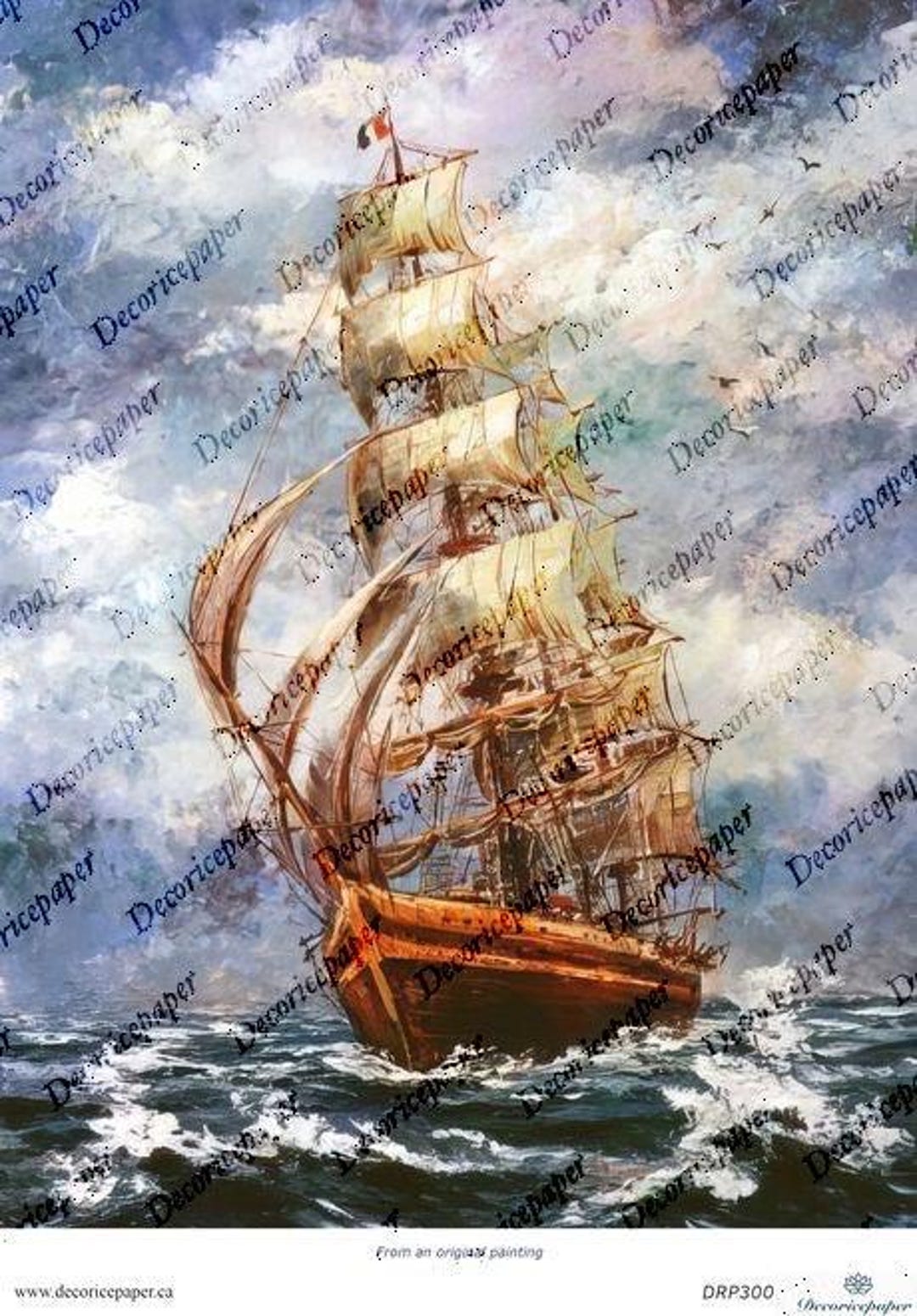 DRP300 - Vintage Sailing Ship Rice Paper A4 - Etsy