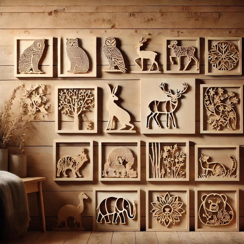 10 Unique Animal Wall Art Designs SVG Cut Files for Laser and CNC ...