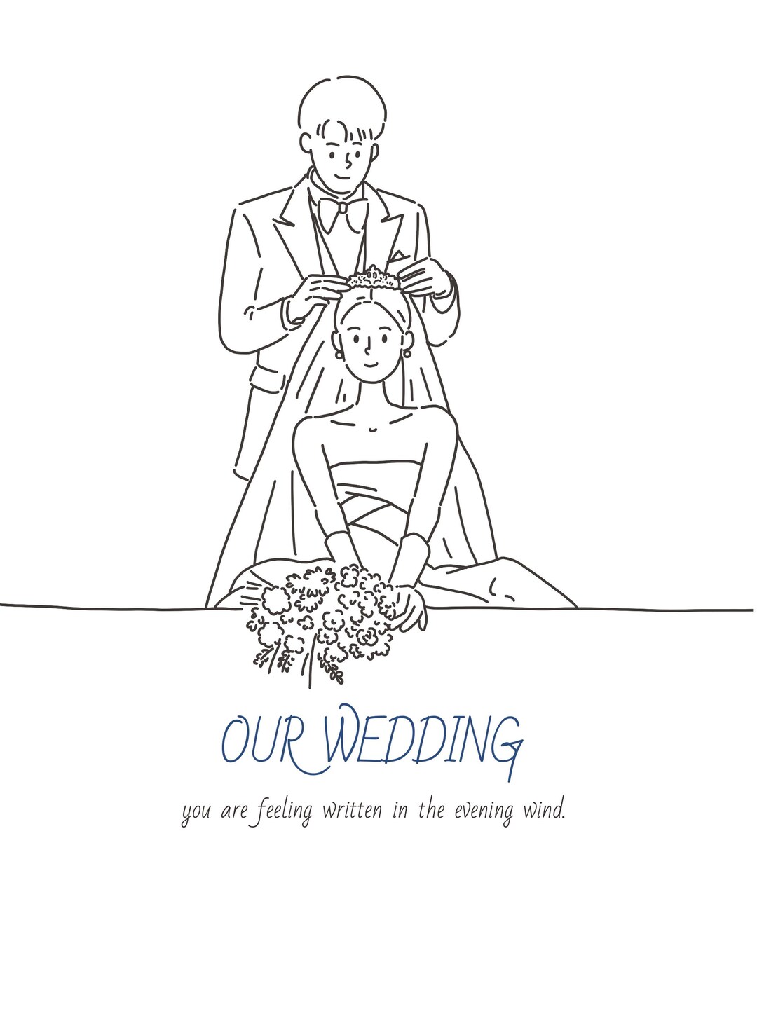 Custom Digital Portrait, Wedding Illustration, Minimalist Couple ...
