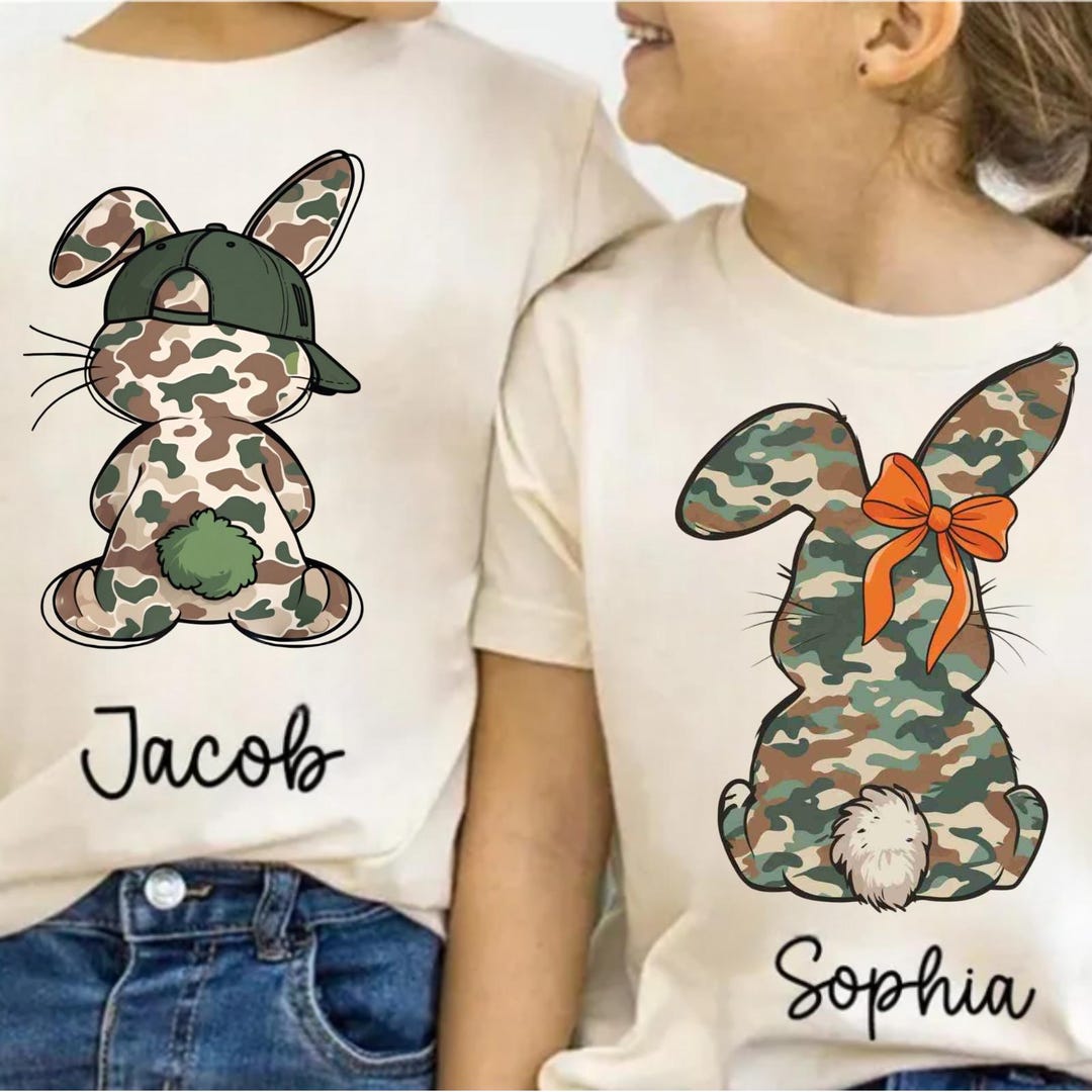 Egg Hunter Bunny Svg, Camo Easter Bunny Sublimation File, Boy Bunny ...