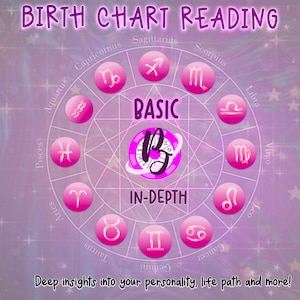 Basic Natal Chart Reading, In-depth Birth Chart Astrology Reading, Full Personalized Natal Chart ...