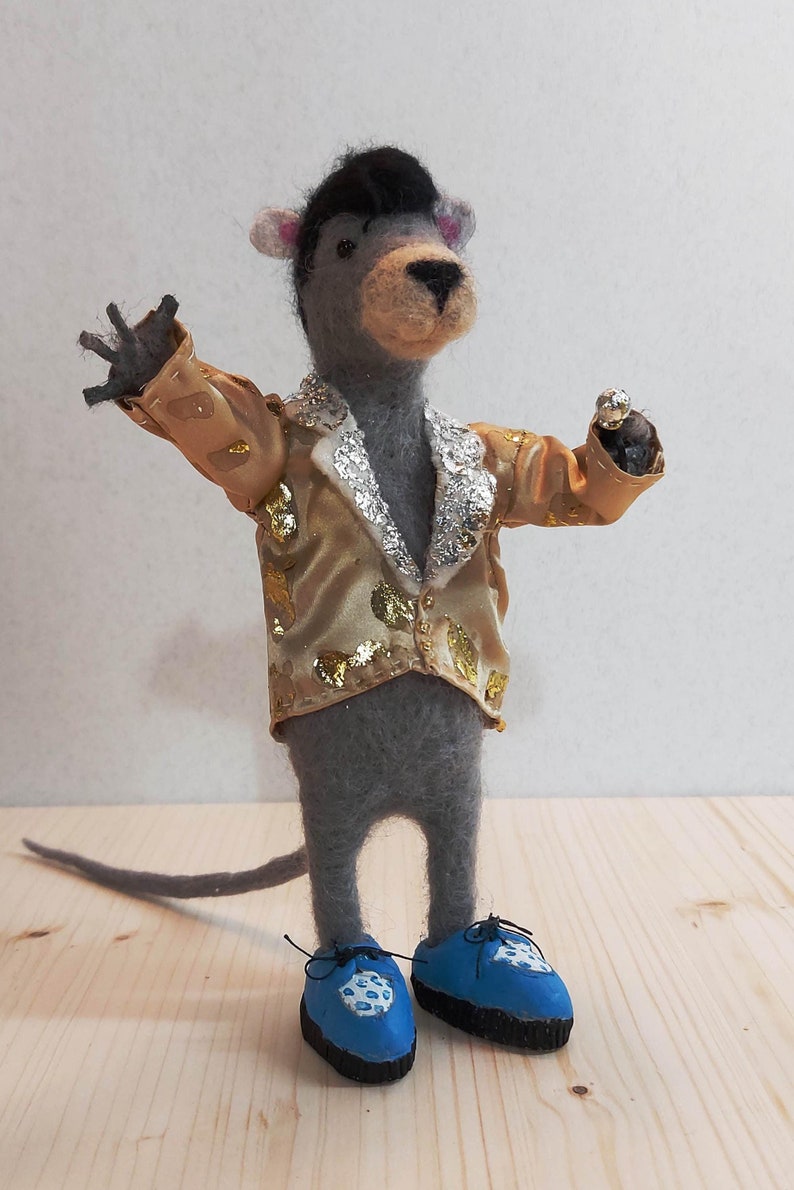 Needle Felted Mouse Elvis Presley Rock'n'roll Rockabilly Wool Sculpture ...