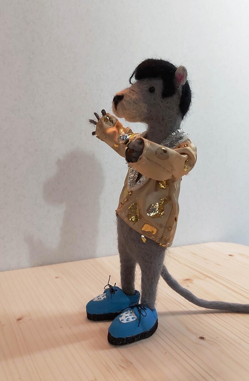Needle Felted Mouse Elvis Presley Rock'n'roll Rockabilly Wool Sculpture ...