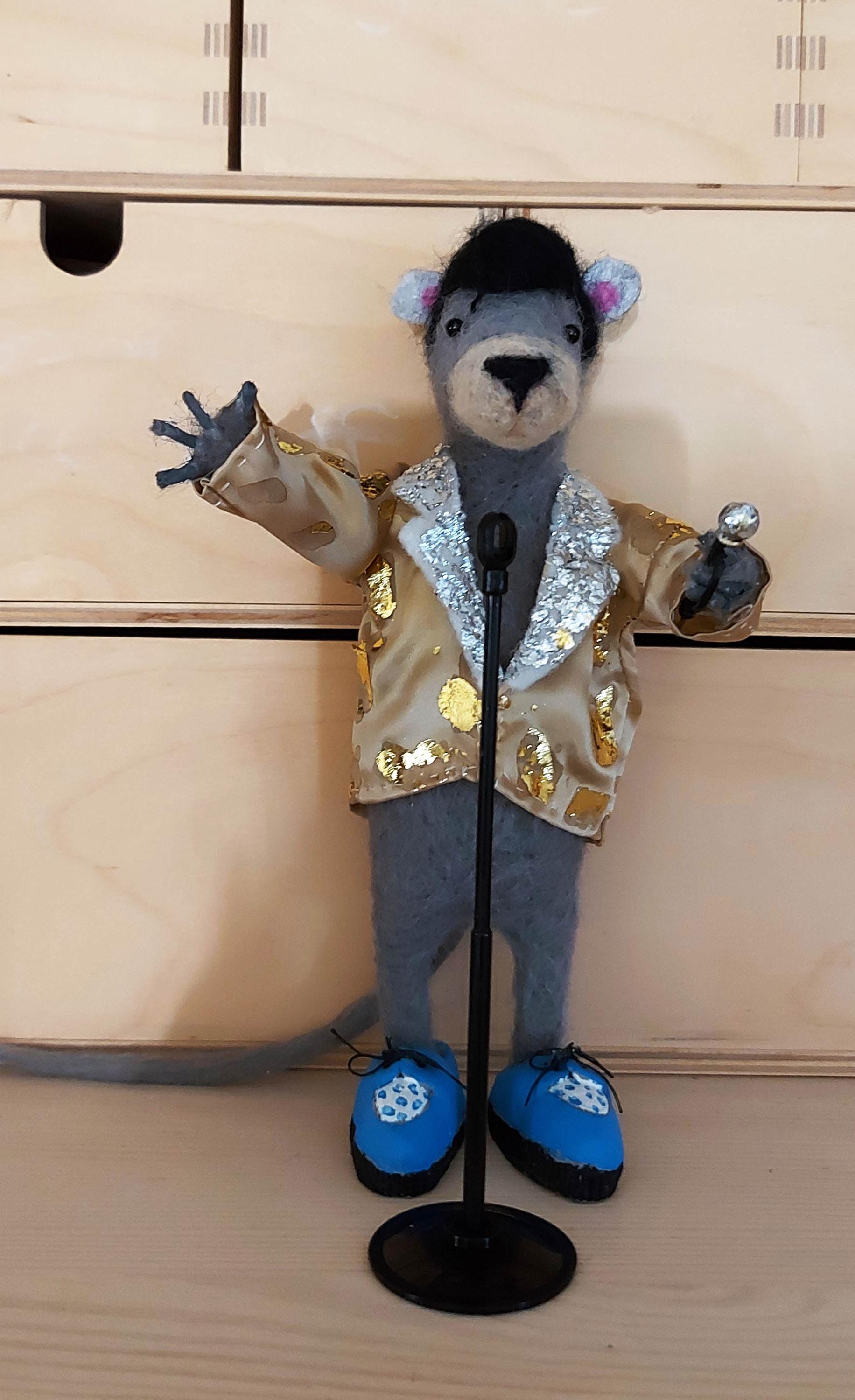 Needle Felted Mouse Elvis Presley Rock'n'roll Rockabilly Wool Sculpture ...
