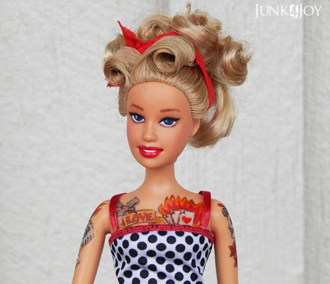 Pin up Girl Rockabilly With Tattoos Barbie Art Doll - Etsy