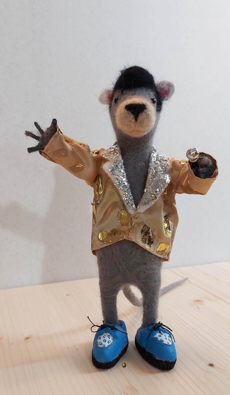Needle Felted Mouse Elvis Presley Rock'n'roll Rockabilly Wool Sculpture ...
