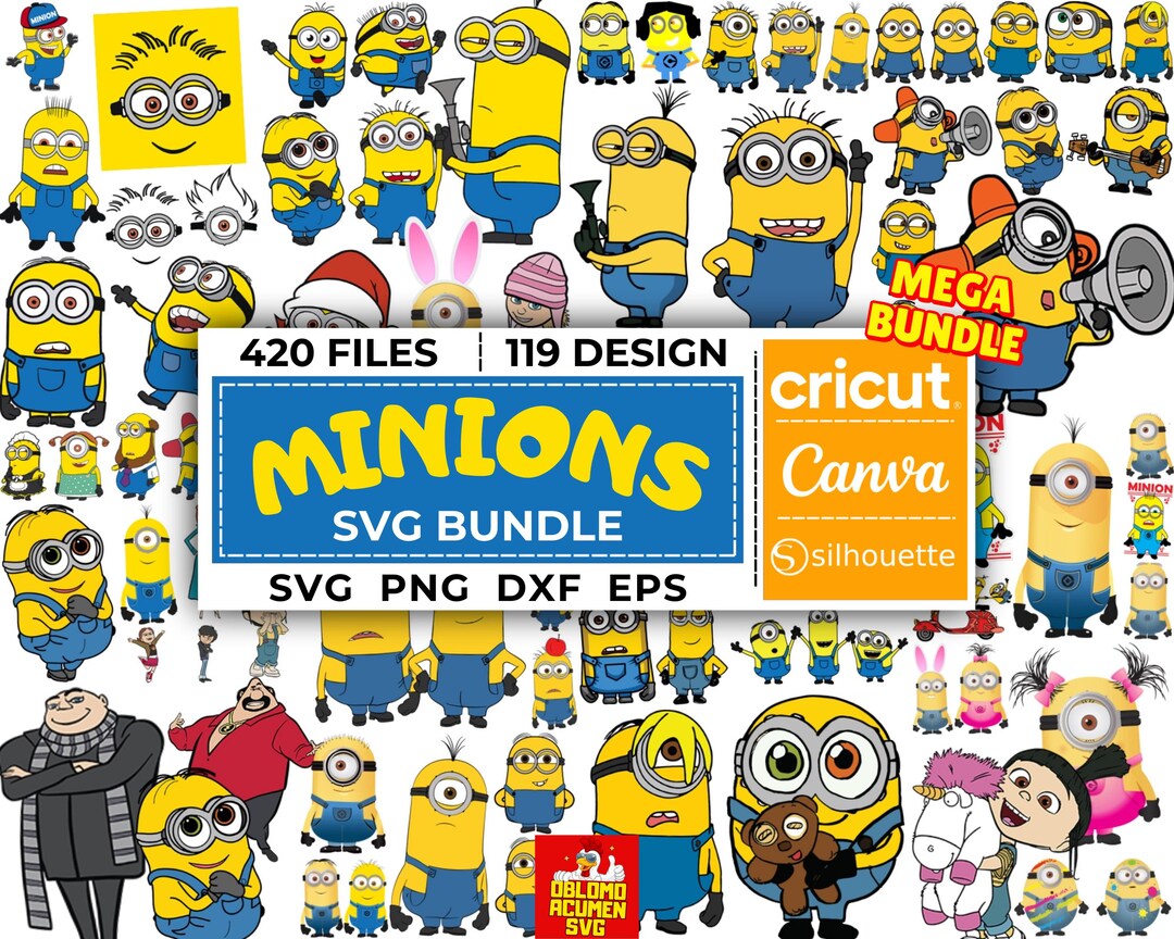 Minions SVG Bundle, Minions PNG Bundle, Layered SVG, Minions Clipart ...
