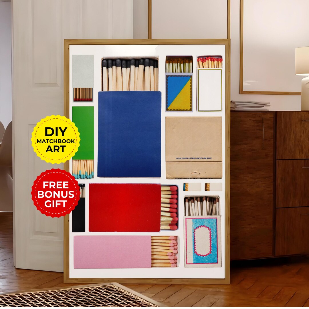 Colorful Matchbook Poster Art Template Colorful Matchbox Digital ...