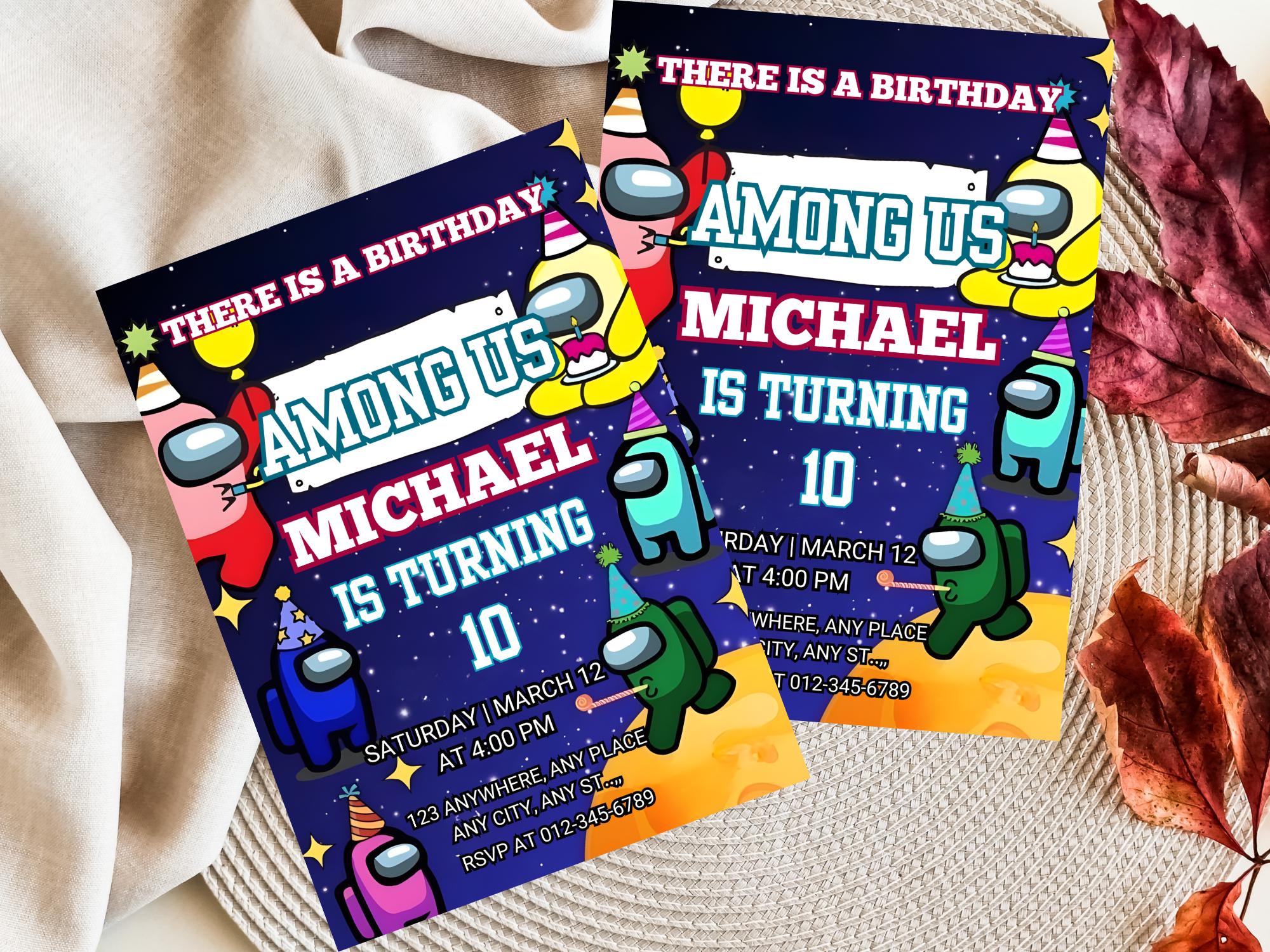 Among Us Birthday Invitation | Kids Game Invite (digital Editable Canva ...