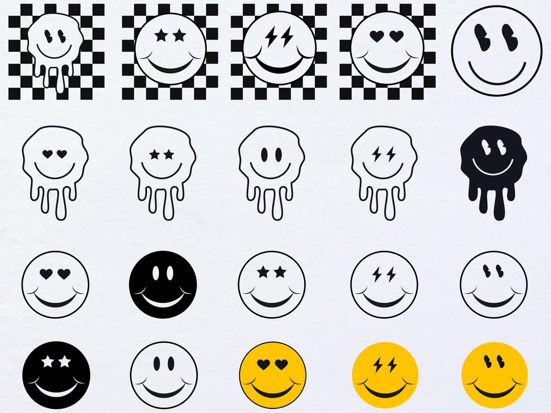 Smiley Face Svg Bundle, Smiling Faces Svg, Smiley Svg, Smiley Face Cut ...