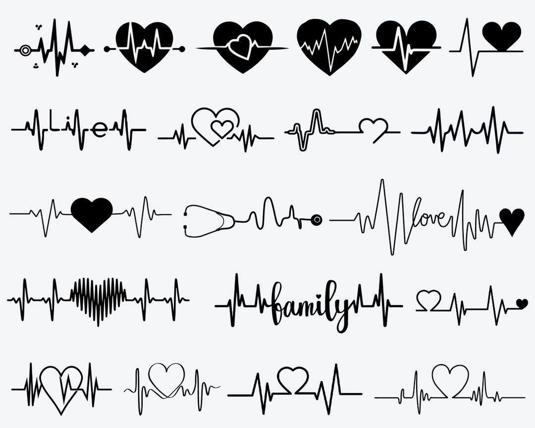 Heart Beat SVG, Heartbeat Valentine's SVG, Heart Rate SVG, Heart Beat ...