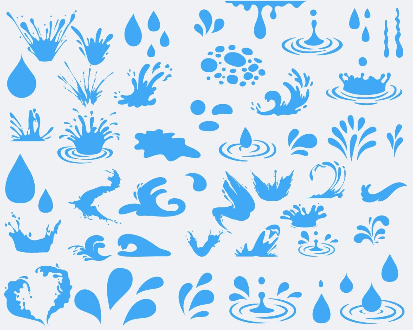 Water Drops Svg, Splash Svg, Water Svg, Rain Drops Svg, Raining Svg ...