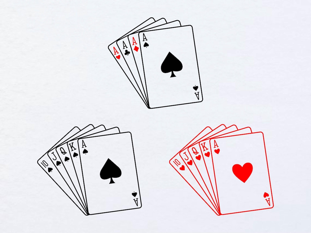 Playing Cards Svg| Aces Svg| Poker Cards Svg| Royal Flush Clip Art ...