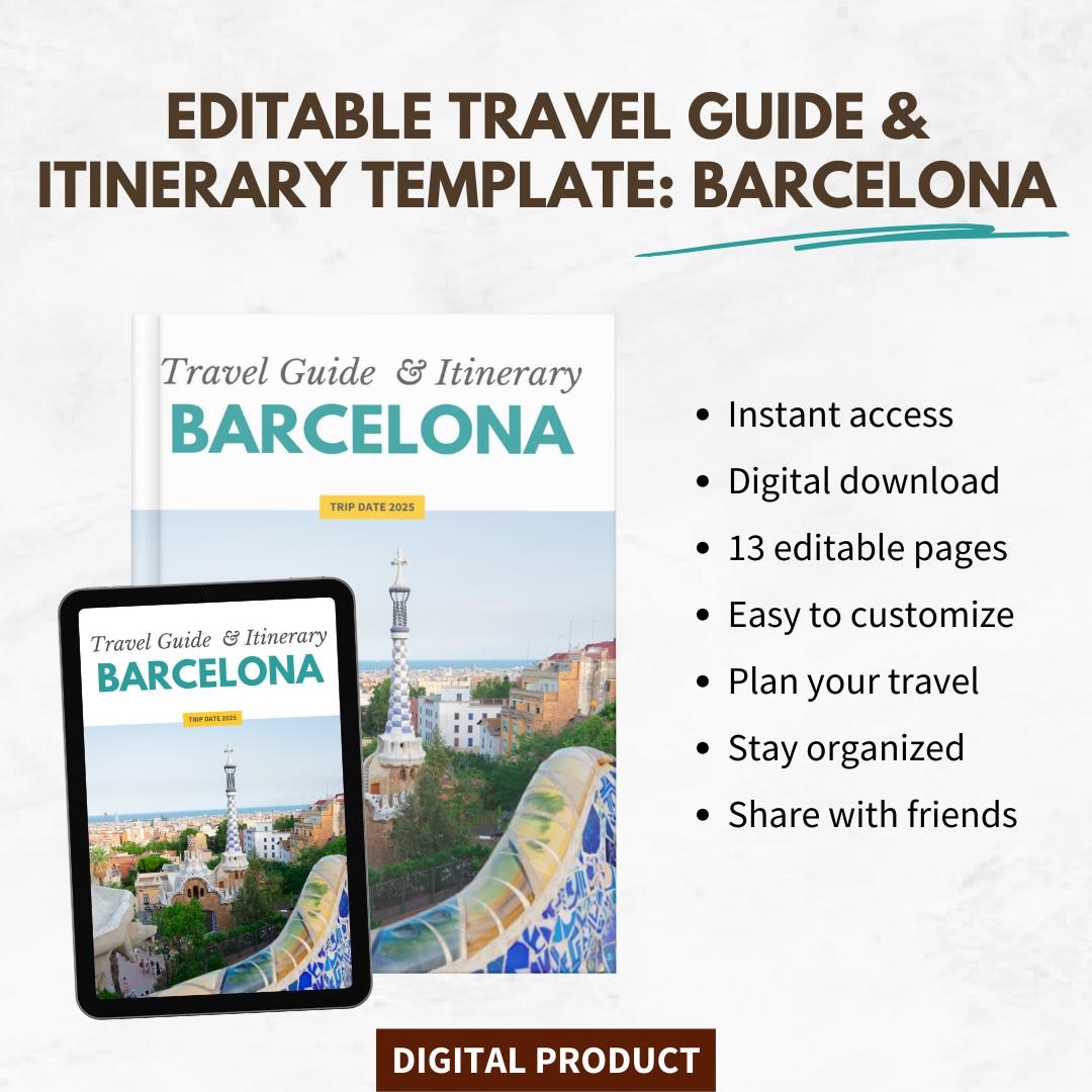 BARCELONA Customizable Travel Guide & Itinerary Template | Edit in ...