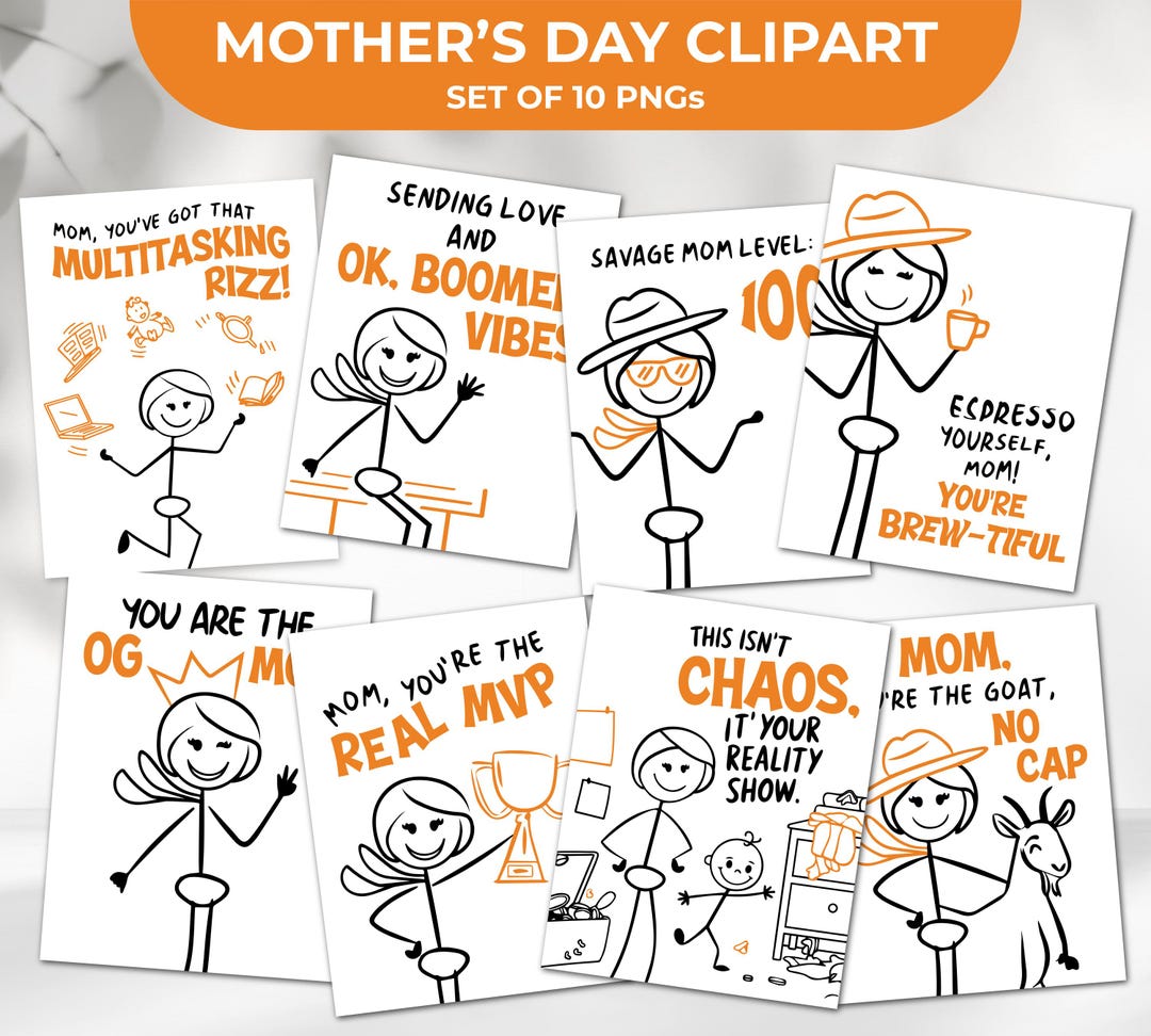 Funny Mother's Day Clipart Bundle | Mom Life SVG PNG | Digital ...