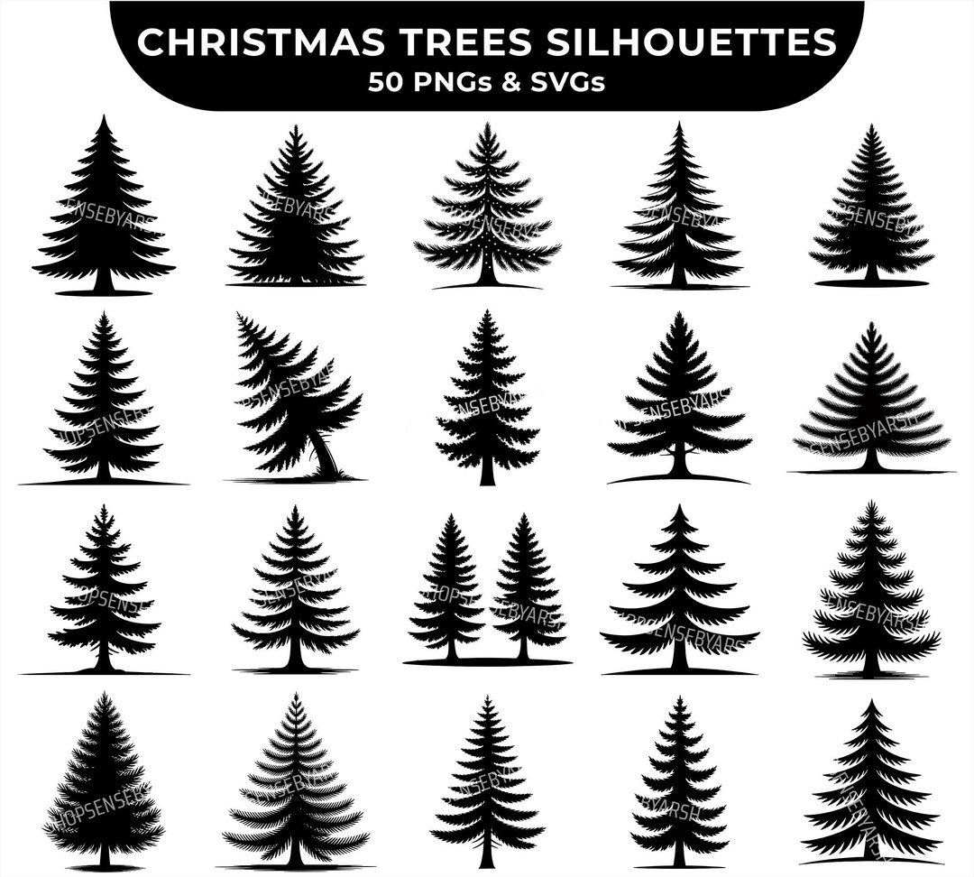 Scalable Christmas Tree Svg Bundle, Christmas Tree Silhouette ...