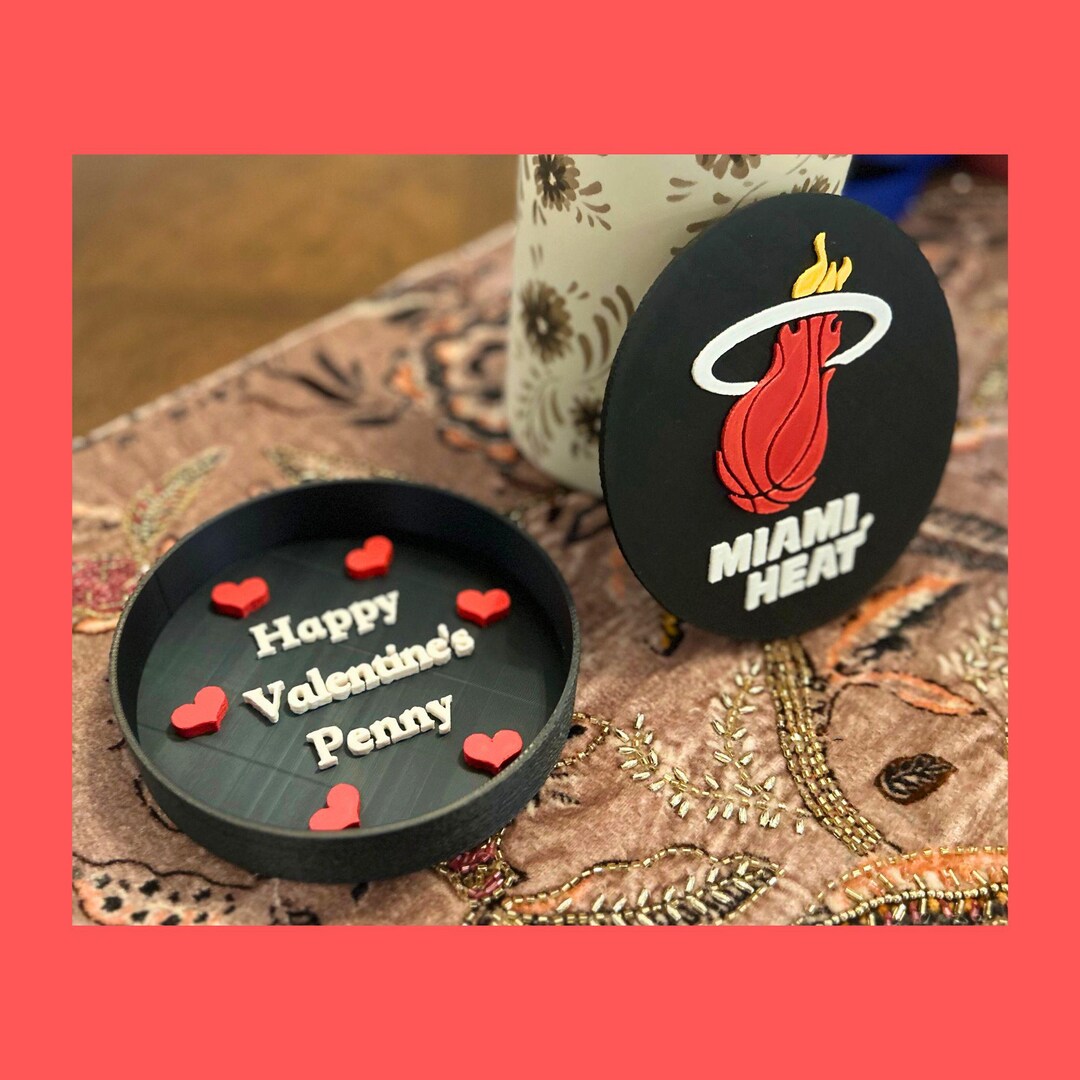 Miami Heat 3D Printed Storage Box | Desk Organizer | Valentine's Gift ...