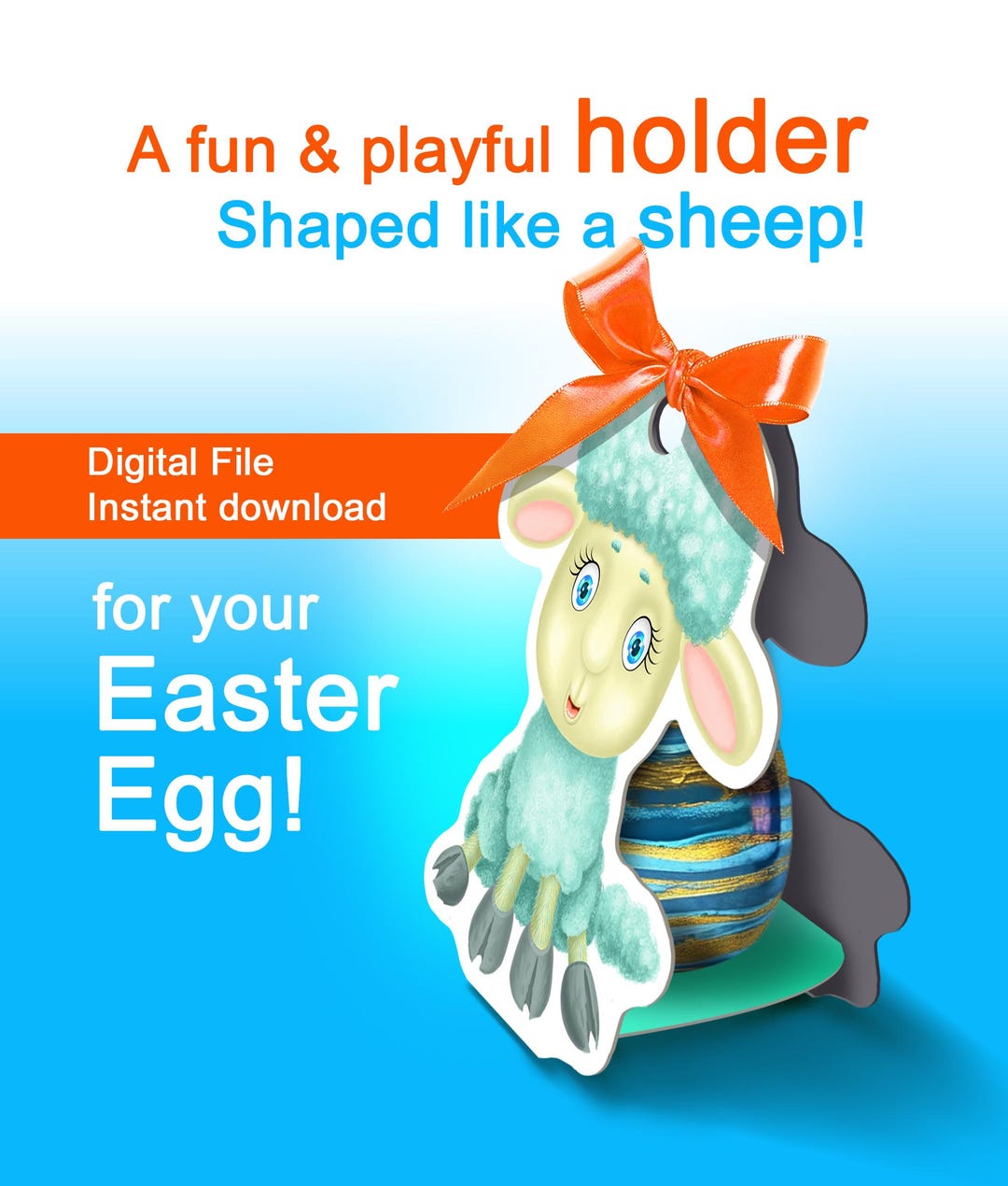 The Easter Egg Holder, Sheep, Printable, Festive, Table Decoration ...