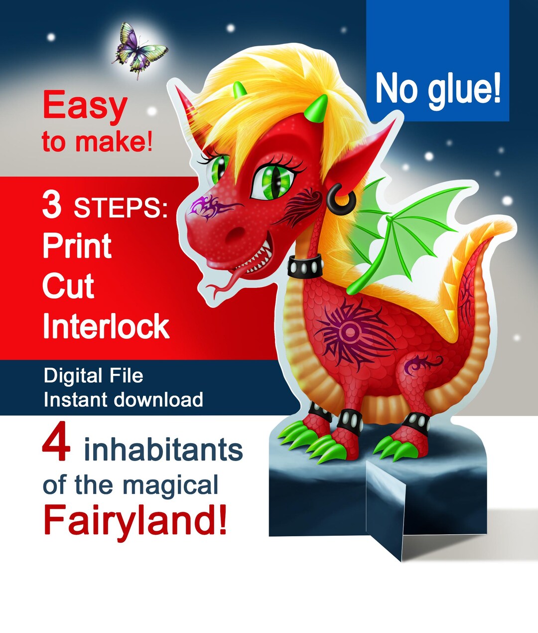Paper Dolls, Fairy Tale Characters: Dragon, Fairy, Mermaid, Unicorn ...