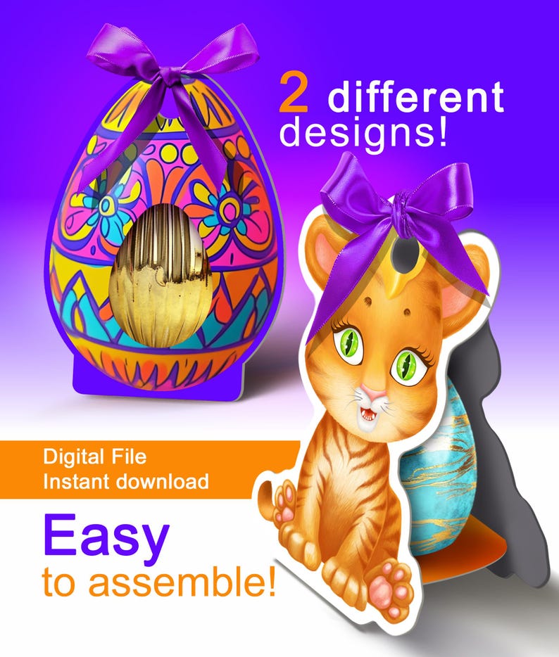 The Easter Egg Holder Tiger | Printable | Festive Table Decoration ...