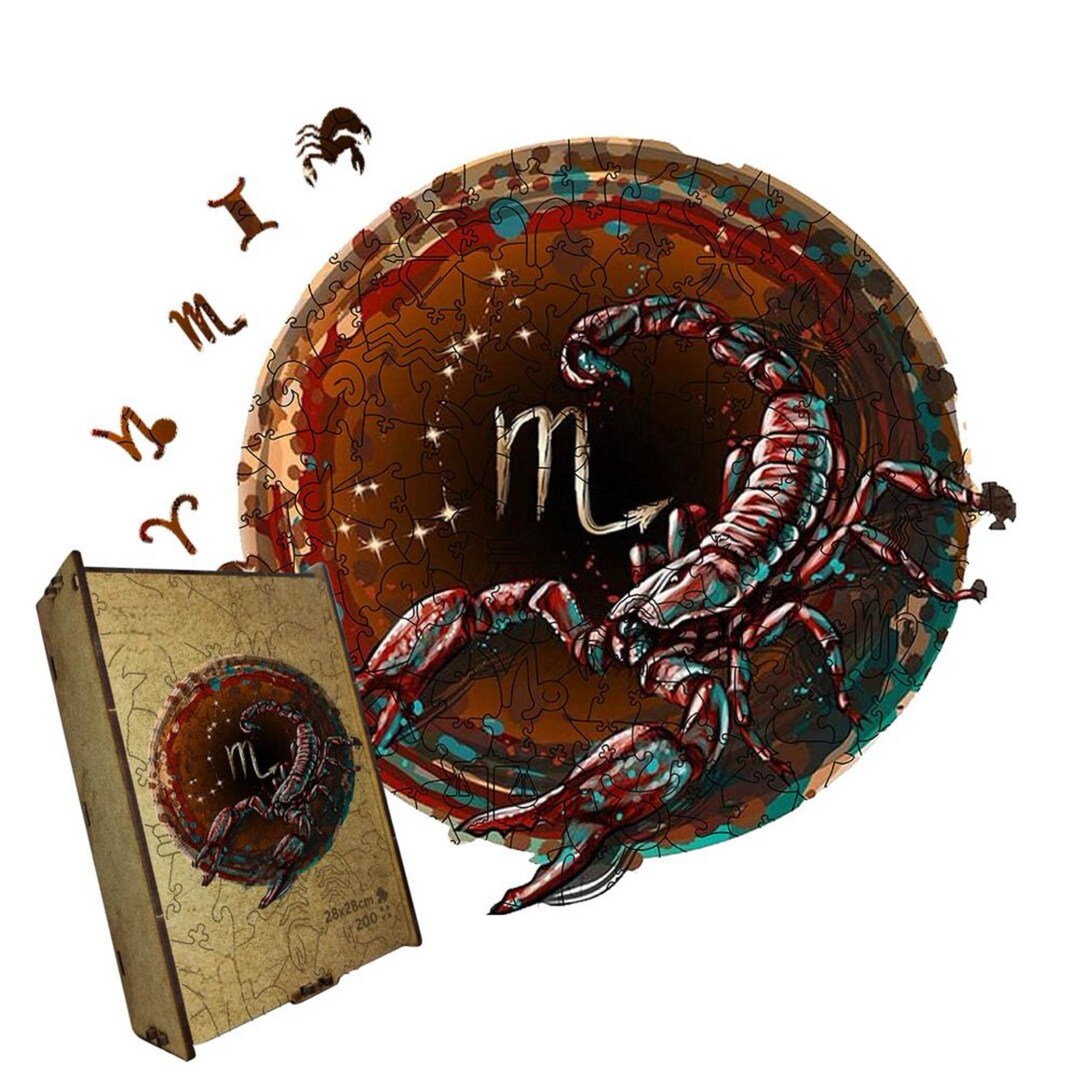 Scorpio Zodiac Wooden Jigsaw Puzzle, Astrology Gift - Etsy