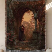 Dark Academia Medieval Knight Woven Blanket Gothic Romance Tapestry ...