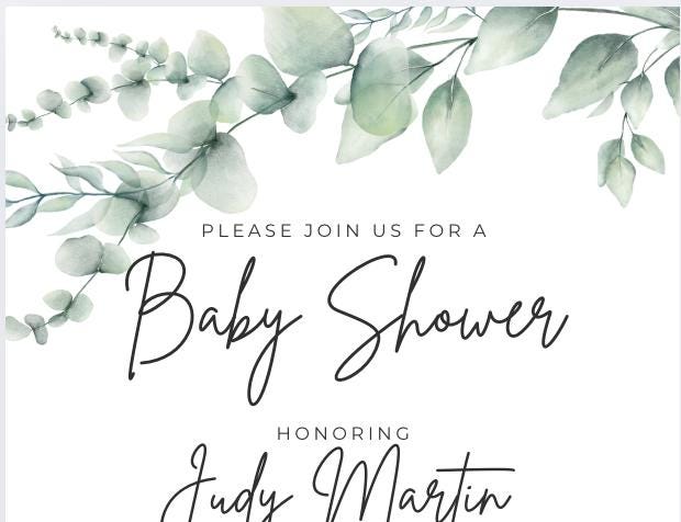 Customizable Baby Shower Invitation | Printable Download - Foliage - Etsy