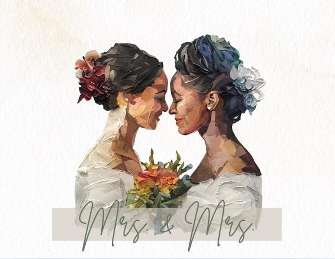 LGBTQ Two Brides Wedding Card | Printable Download - Brides of Color - Etsy