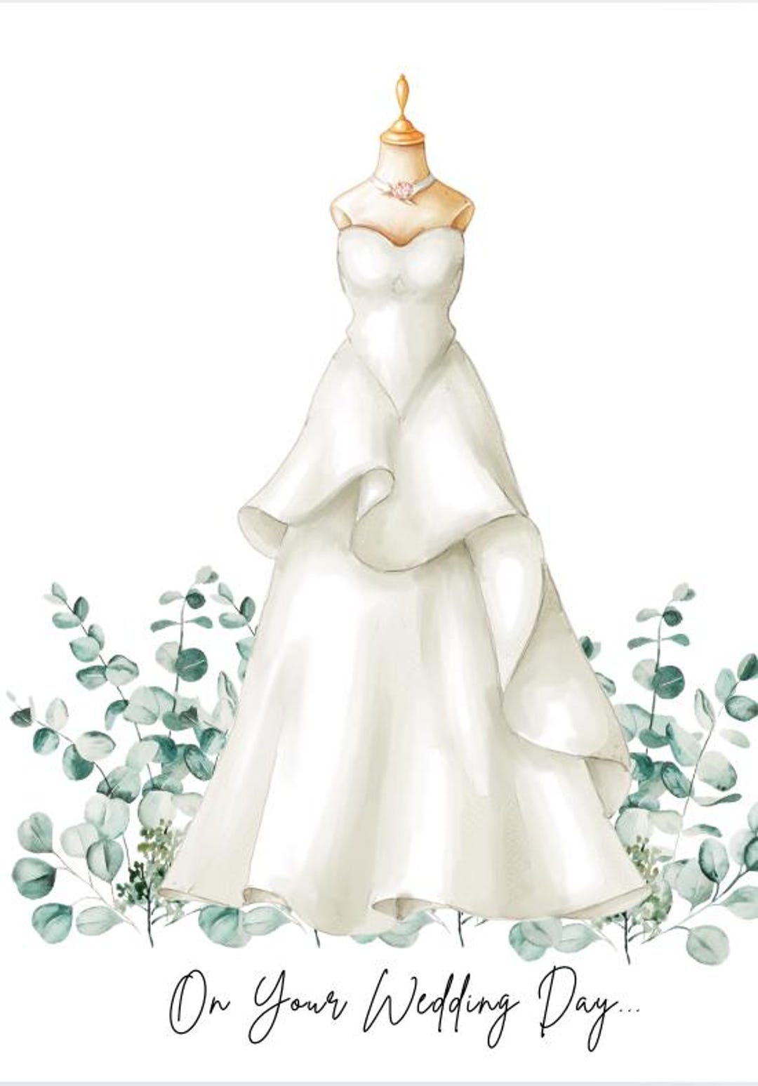 Bride Wedding Card | Printable Download - Elegant Watercolor - Etsy