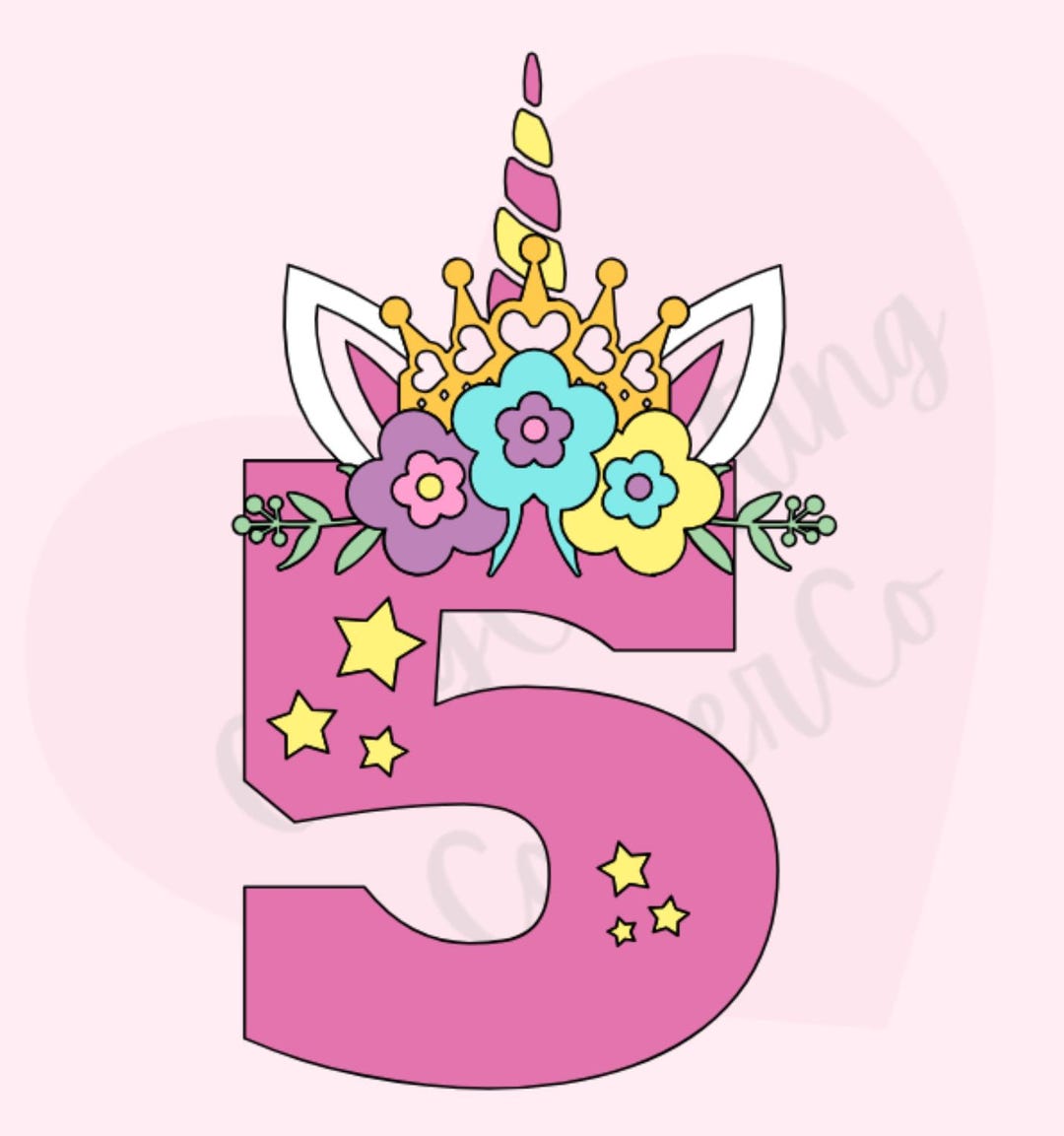 Unicorn SVG, Birthday, 5th Birthday, 5 Birthday Unicorn, 5 Birthday, 5 ...